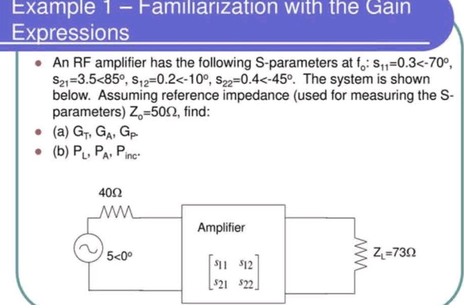 Example 1 - Familiarization with the Gain | StudyX