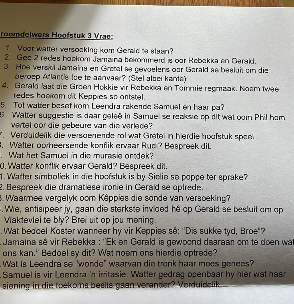 1. Voor watter versoeking kom Gerald te | StudyX