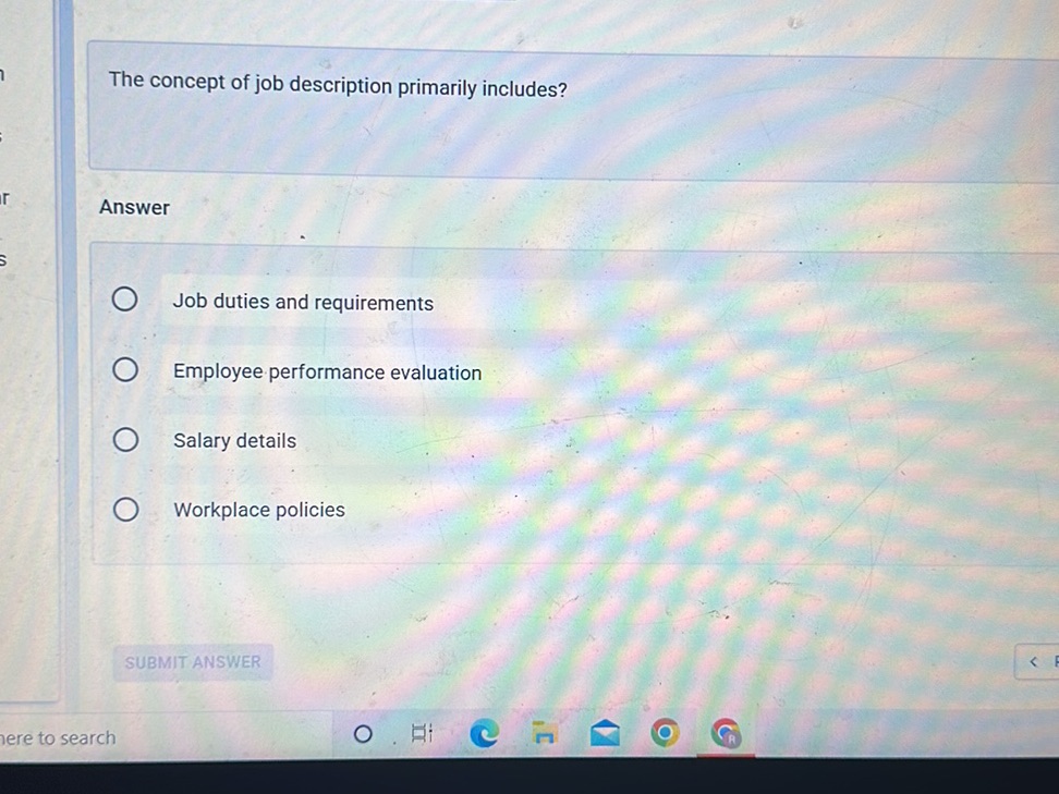 The concept of job description primarily | StudyX