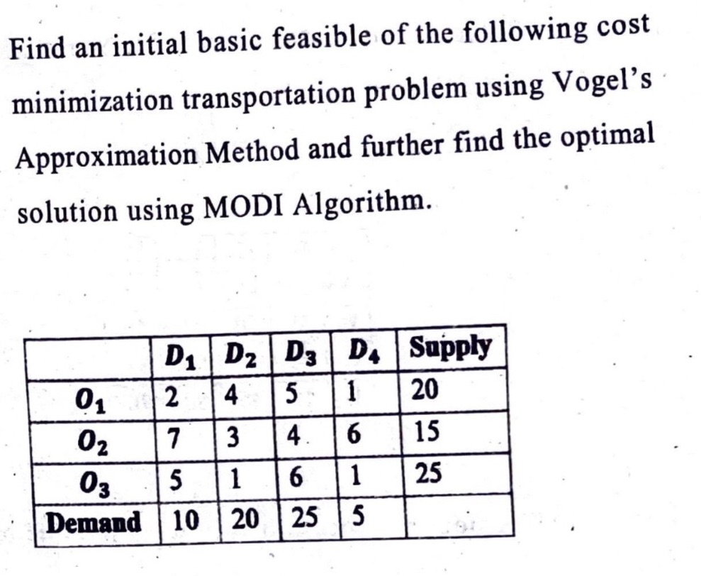 Find an initial basic feasible of the | StudyX