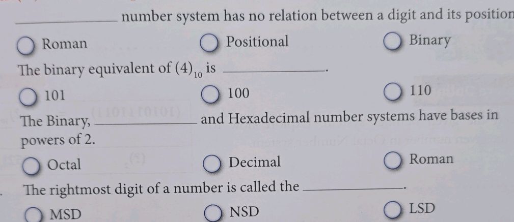 number system has no relation between a | StudyX