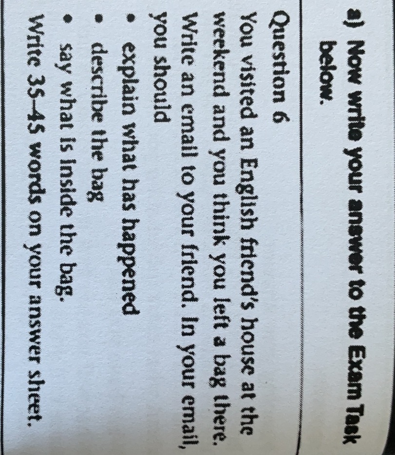 a) Now write your answer to the Exam Task | StudyX