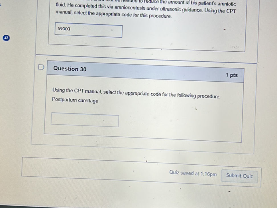 Using the CPT manual, select the appropriate | StudyX