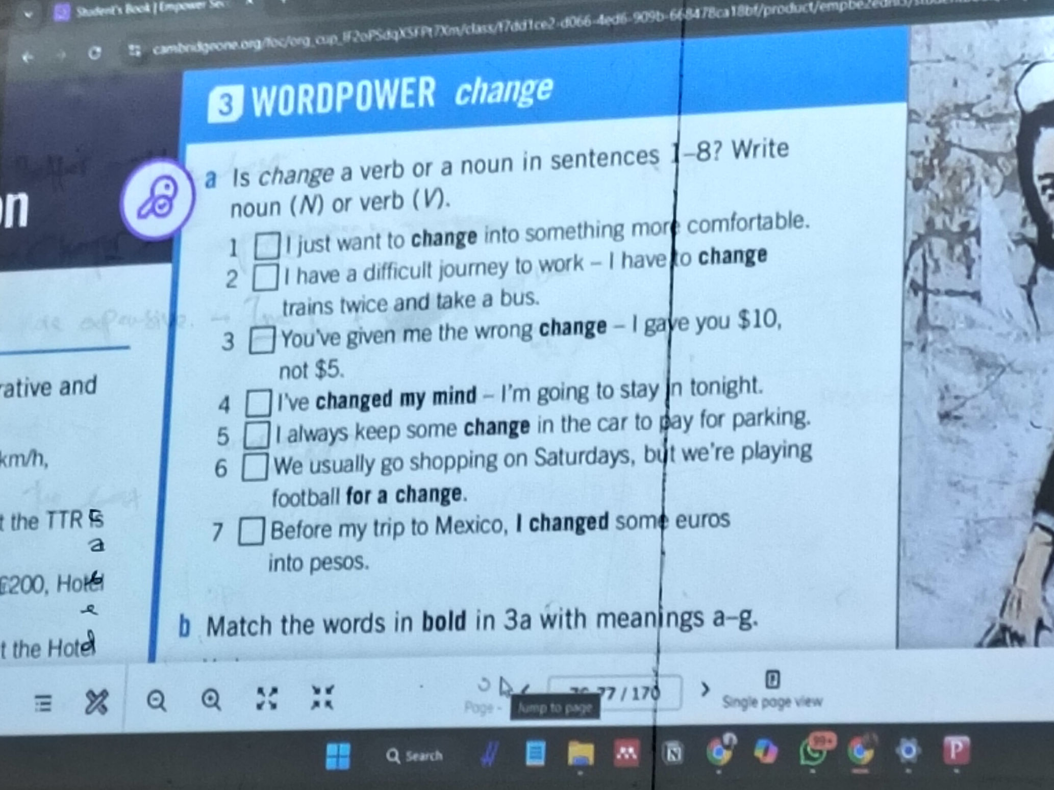 a Is change a verb or a noun in sentences | StudyX