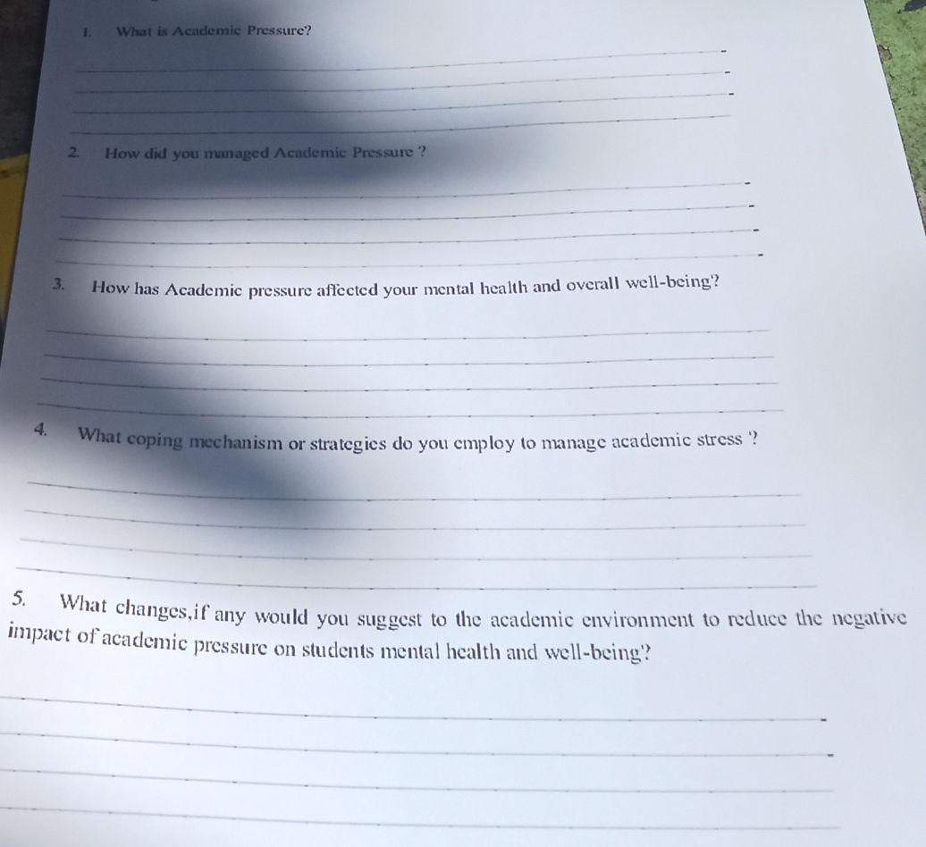 1. What is Academic Pressure? 2. How did | StudyX