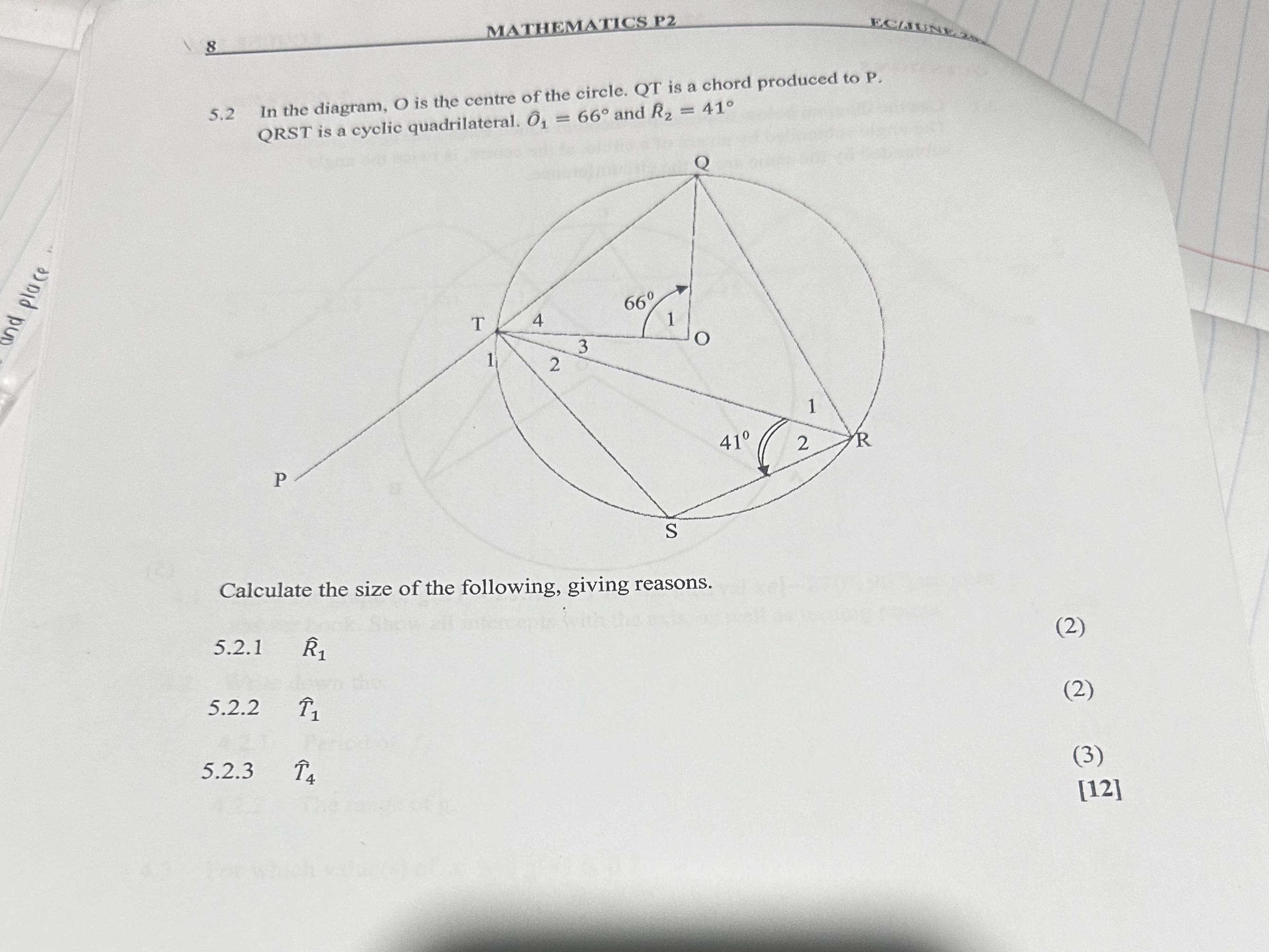 In the diagram, O is the centre of the | StudyX