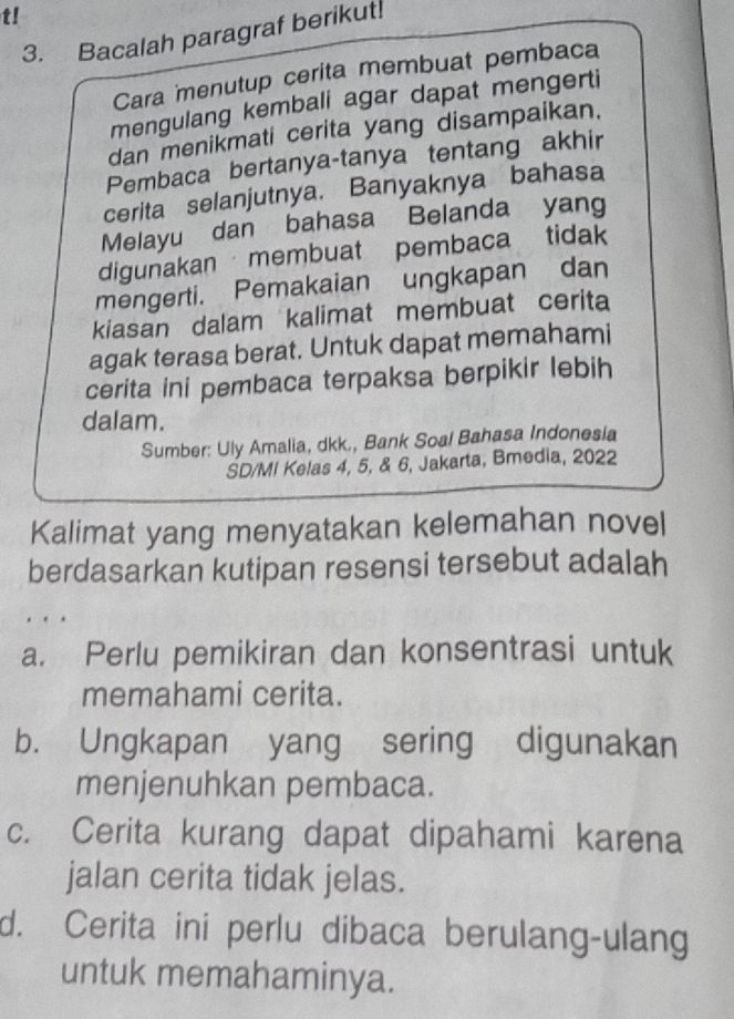 3. Bacalah paragraf berikut! Cara menutup | StudyX