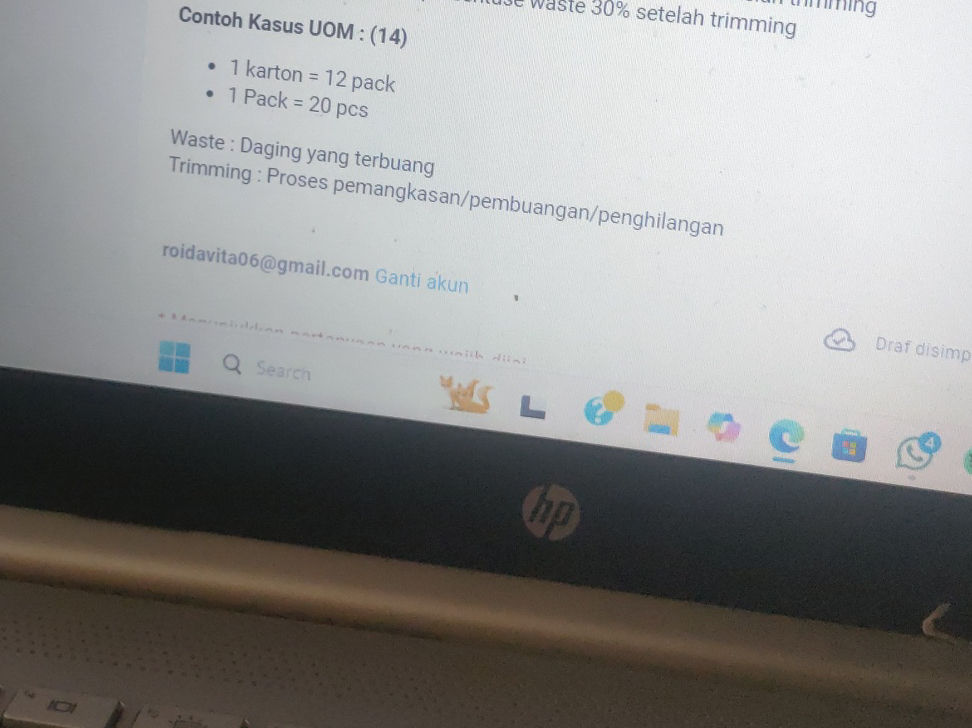 Contoh Kasus UOM: (14) - 1 karton = 12 pack | StudyX