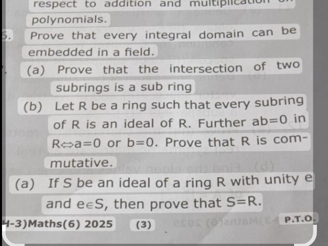 5. Prove that every integral domain can be | StudyX