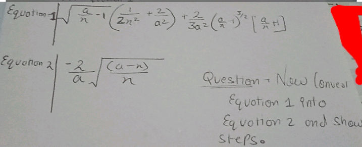 Equation 1: $ { {a}{n} - 1} ( {1}{2n^2} + | StudyX