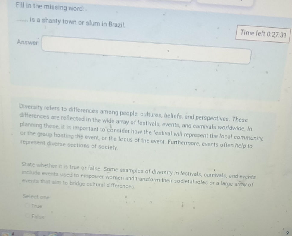 Fill in the missing word: ... is a shanty | StudyX