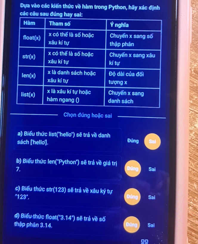 Dựa vào các kiến thức về hàm trong Python, | StudyX