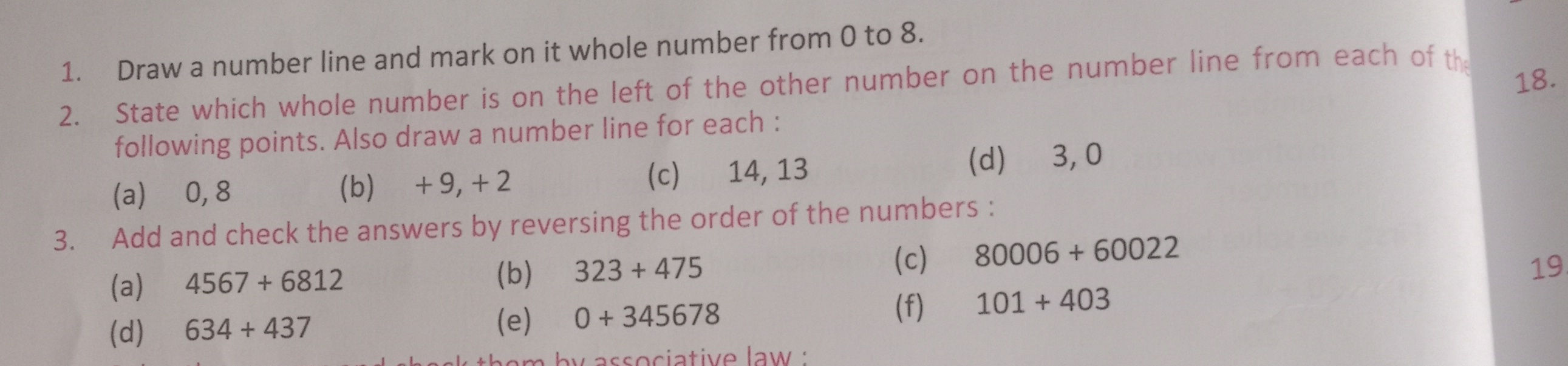 1. Draw a number line and mark on it whole | StudyX