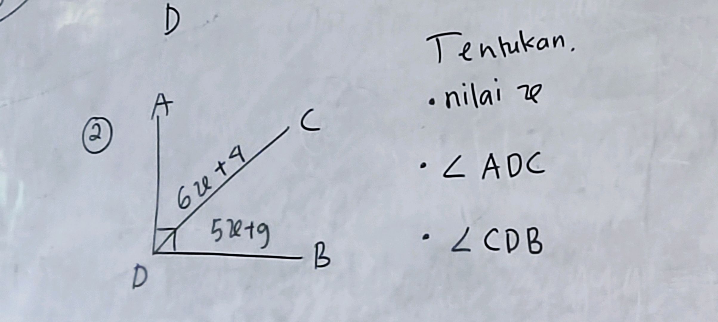 Tentukan: * nilai x * $ ADC$ * $ | StudyX