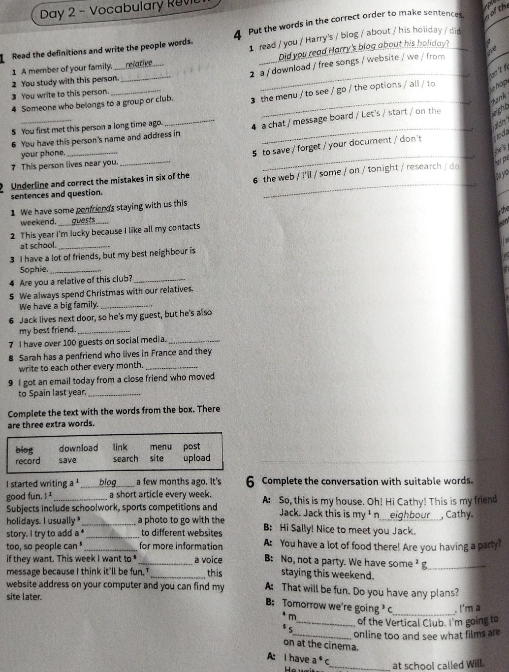 1 Read the definitions and write the people | StudyX