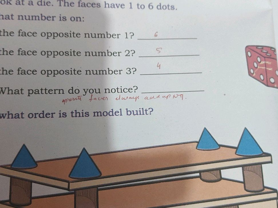 the face opposite number 1? 6 the face | StudyX