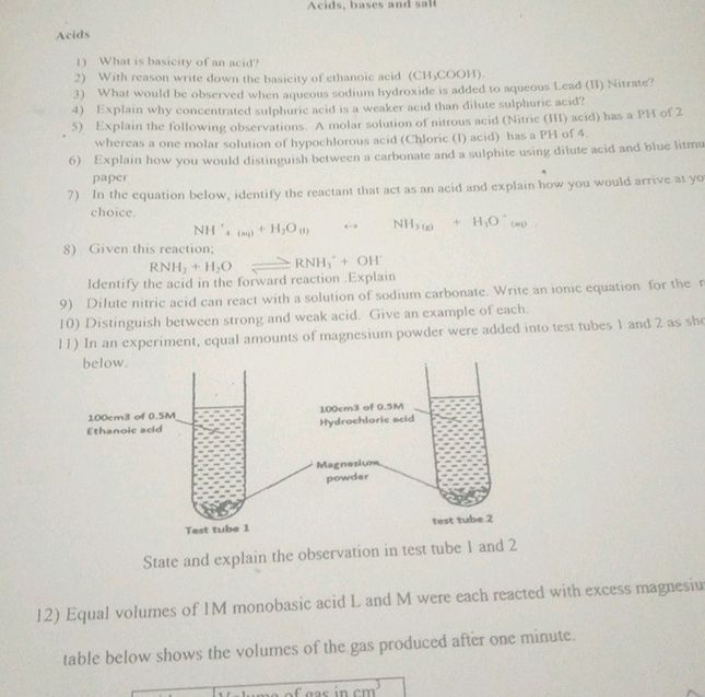 1) What is basicity of an acid? 2) With