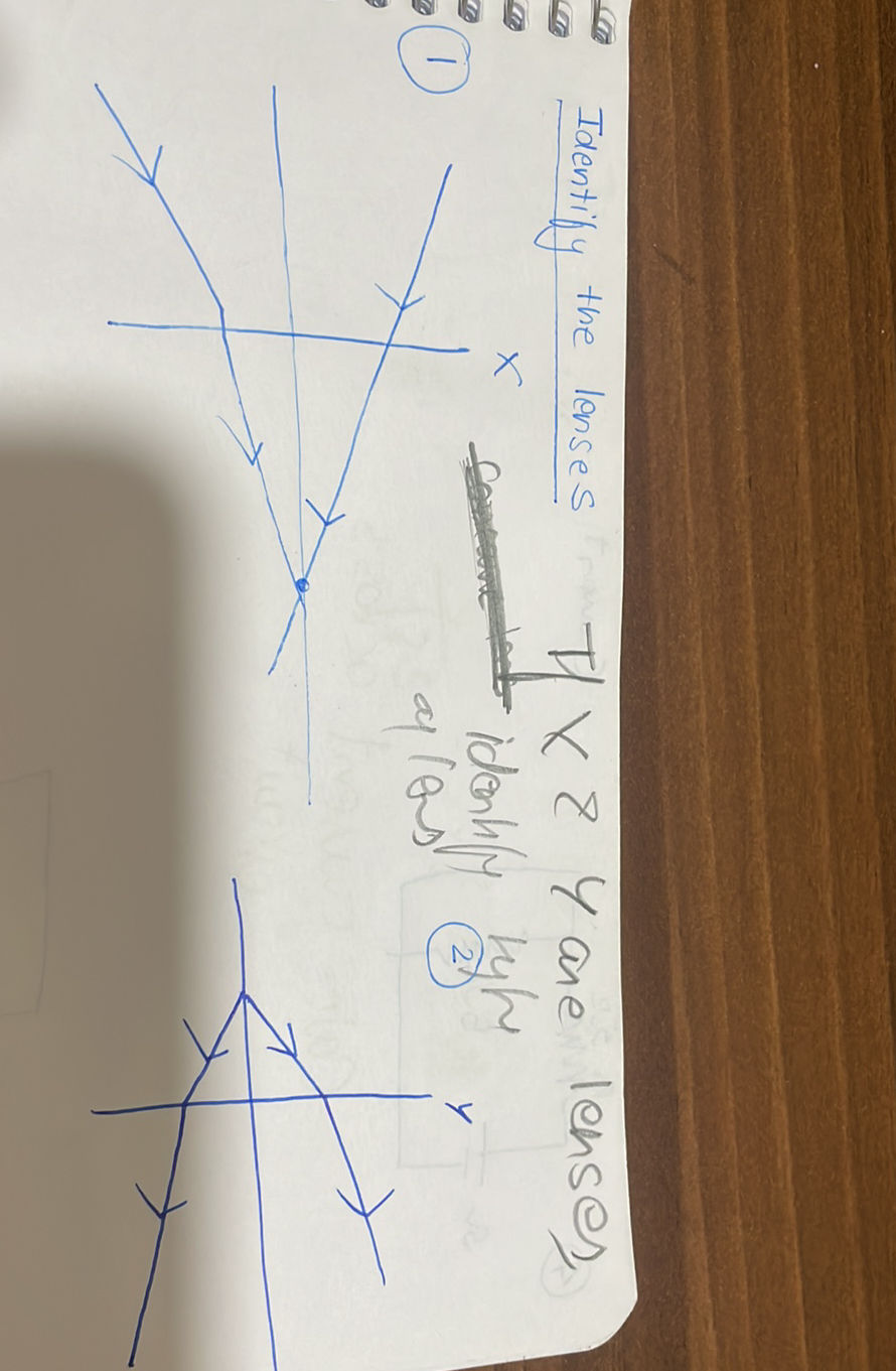 Identify the lenses. If X Y are lenses, | StudyX