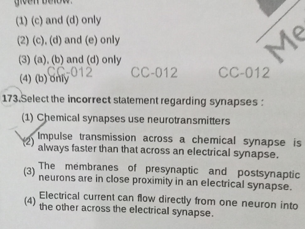173. Select the incorrect statement | StudyX