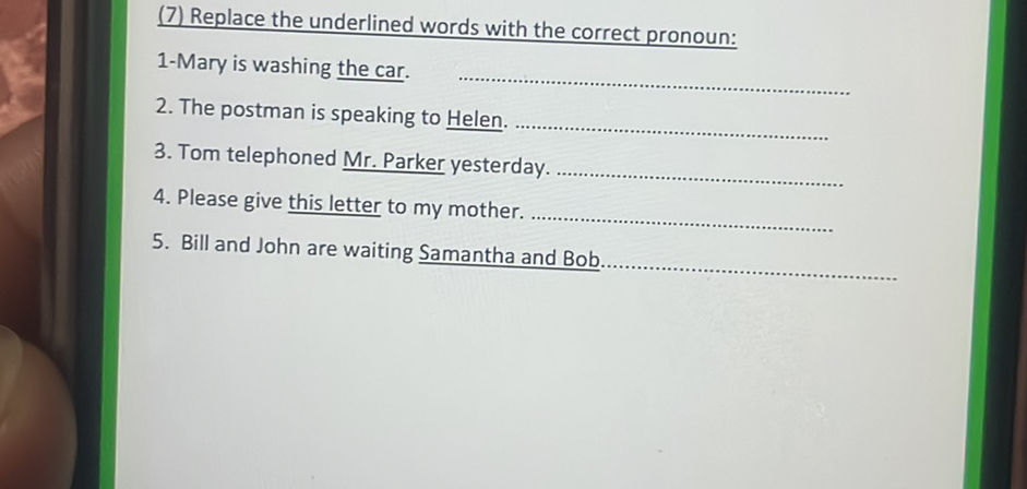 (7) Replace the underlined words with the | StudyX