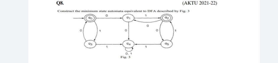 Construct the minimum state automata | StudyX