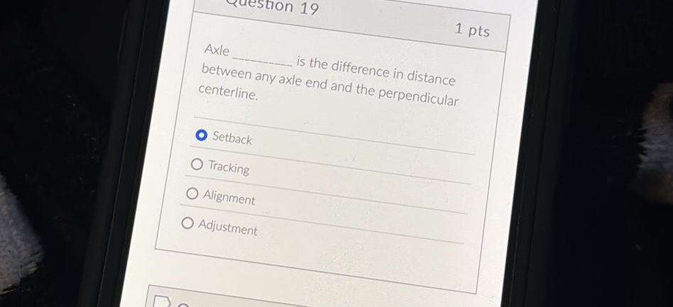Axle ______ is the difference in distance | StudyX