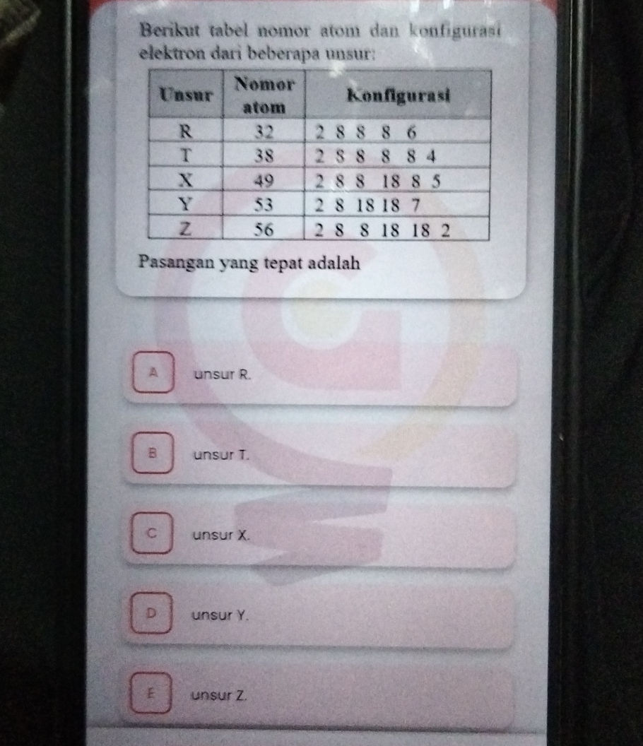 Berikut tabel nomor atom dan konfigurasi | StudyX
