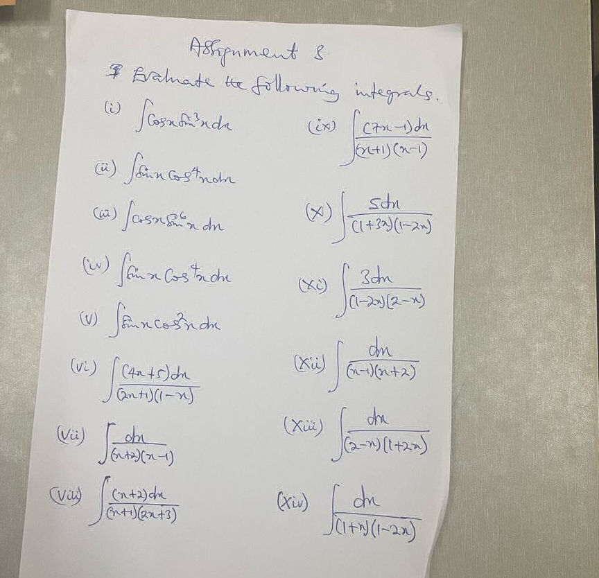 Evaluate the following integrals. (i) $ | StudyX