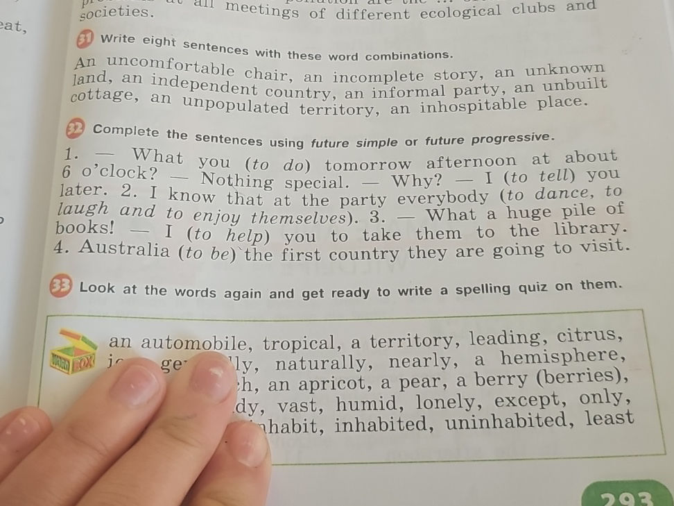 31 Write eight sentences with these word | StudyX