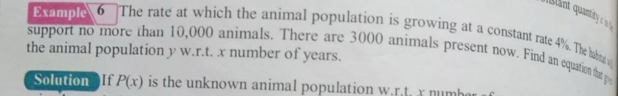 The rate at which the animal population is | StudyX