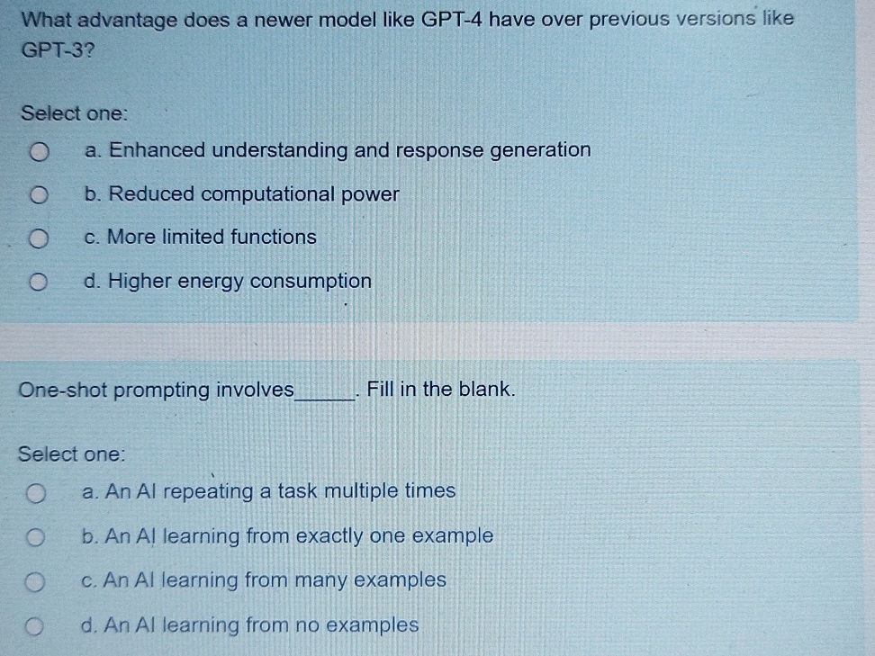 What advantage does a newer model like GPT-4 | StudyX