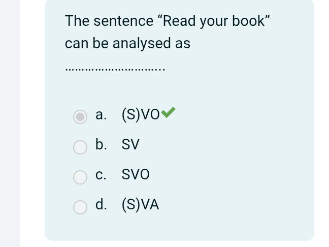 The sentence "Read your book" can be | StudyX