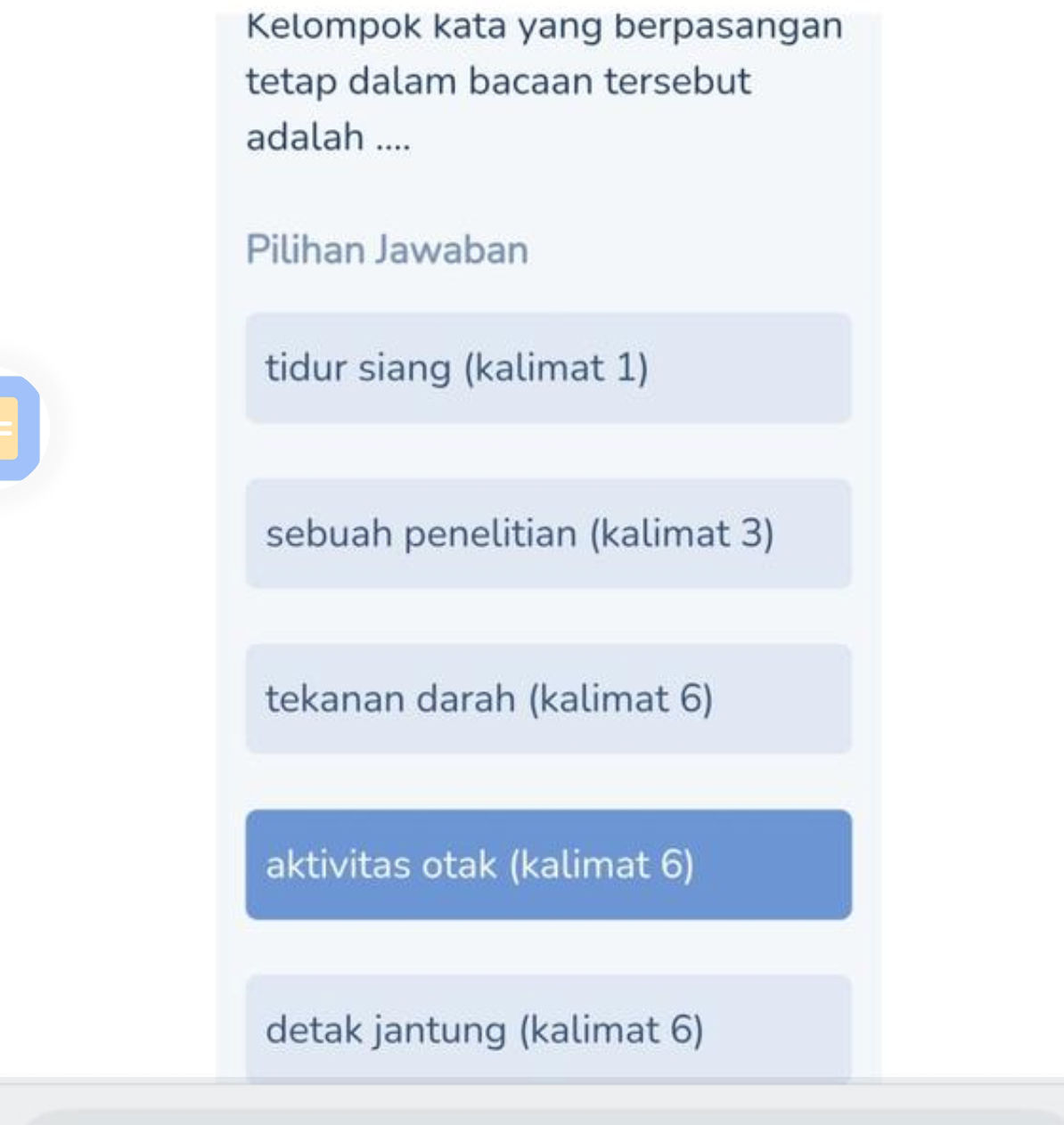 Kelompok kata yang berpasangan tetap dalam | StudyX