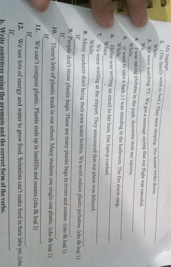 b. Write sentences using the prompts and the | StudyX