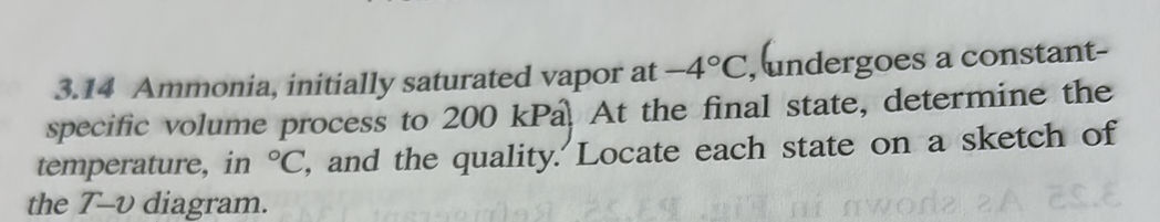 3.14 Ammonia, initially saturated vapor at | StudyX