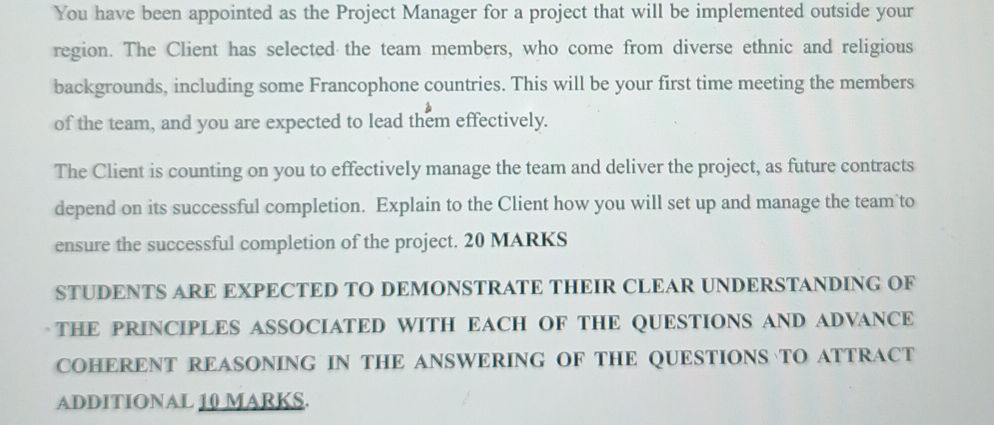 You have been appointed as the Project | StudyX
