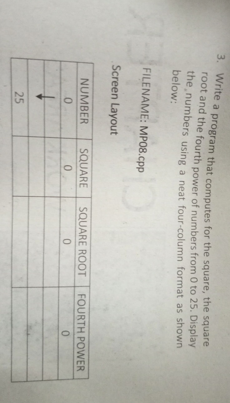 3. Write a program that computes for the | StudyX