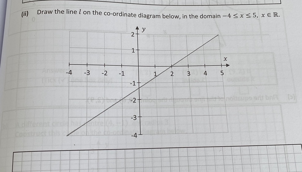 Draw the line *l* on the co-ordinate diagram | StudyX