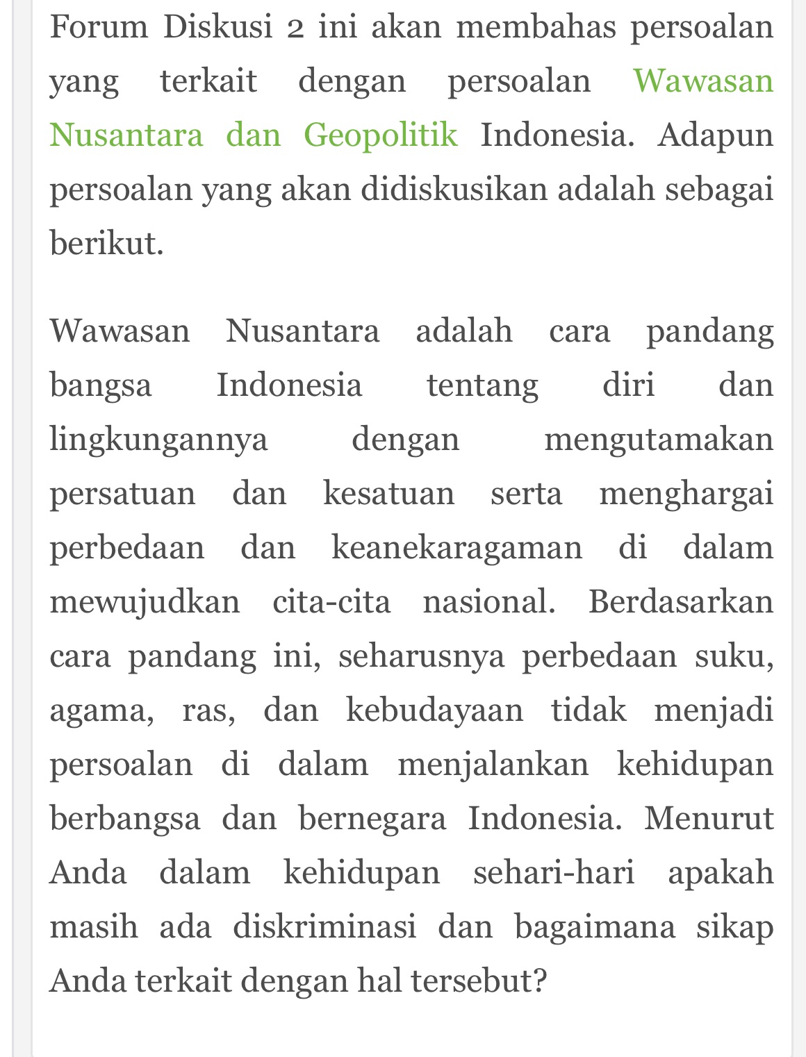 Forum Diskusi 2 ini akan membahas persoalan | StudyX