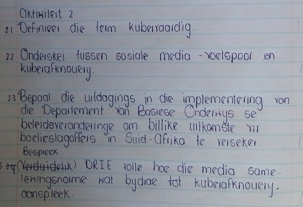 2.1 Definieer die term kuberraardig. 2.2 | StudyX