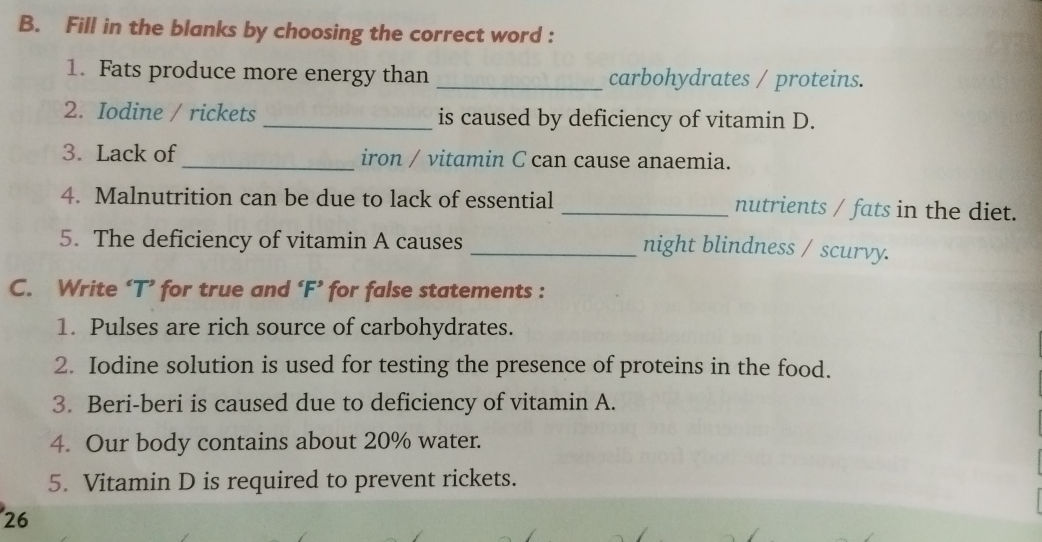 B. Fill in the blanks by choosing the | StudyX