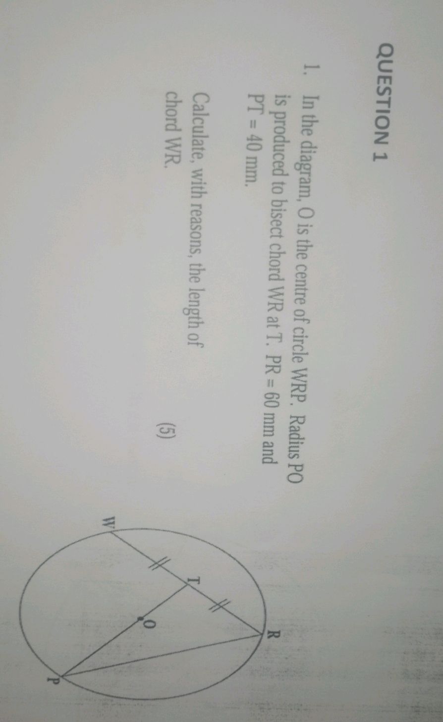 1. In the diagram, O is the centre of circle | StudyX