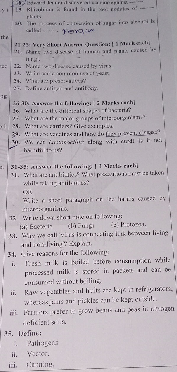 21-25: Very Short Answer Question: [1 Mark | StudyX