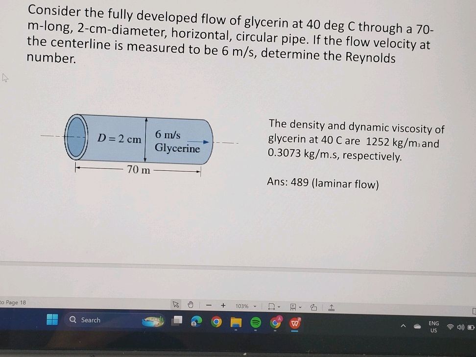 Consider the fully developed flow of | StudyX