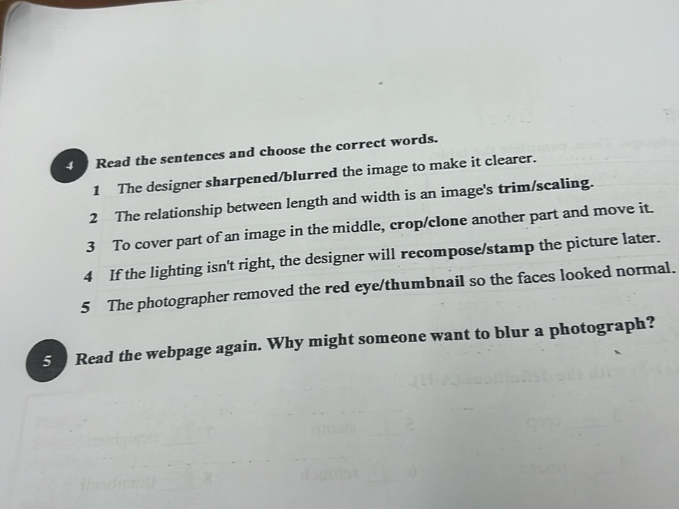 4 Read the sentences and choose the correct | StudyX