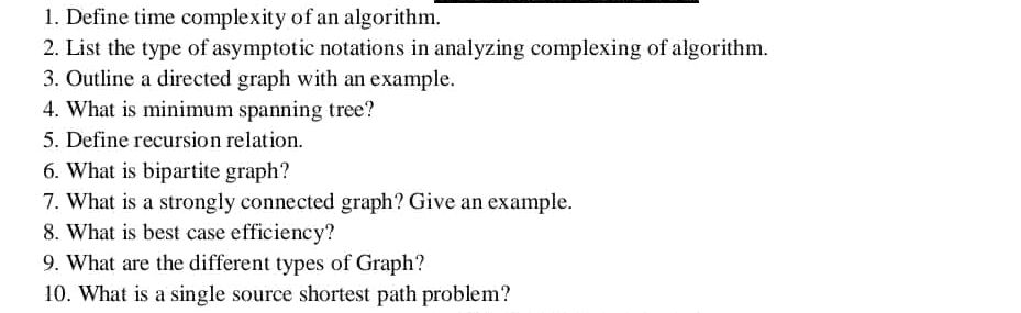 1. Define time complexity of an algorithm. | StudyX
