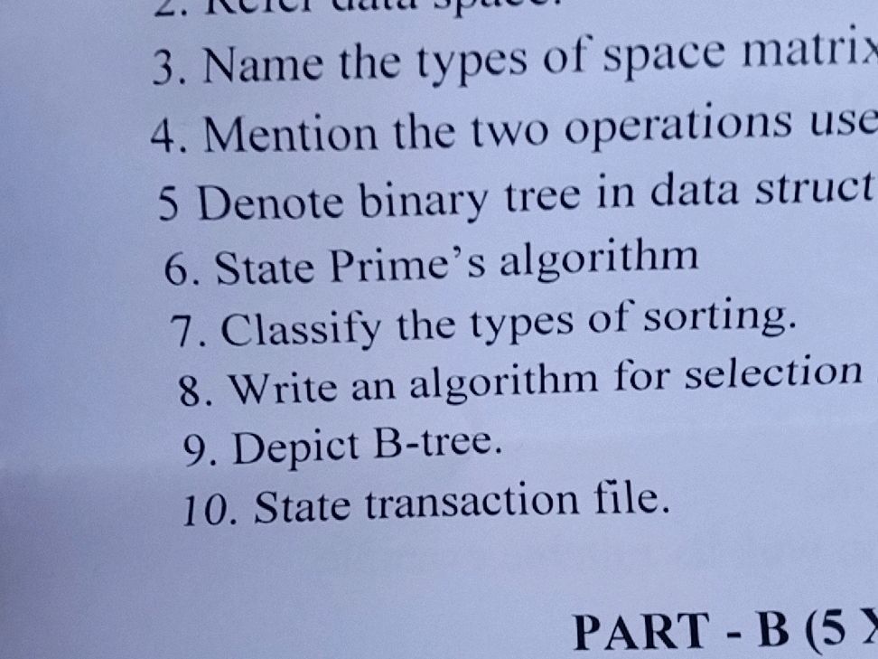 3. Name the types of space matrix 4. Mention | StudyX