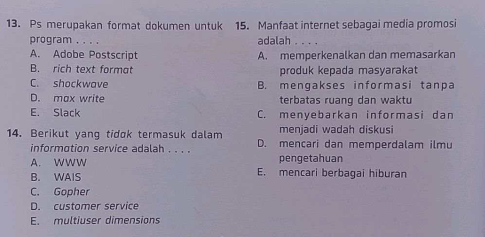 13. Ps merupakan format dokumen untuk | StudyX