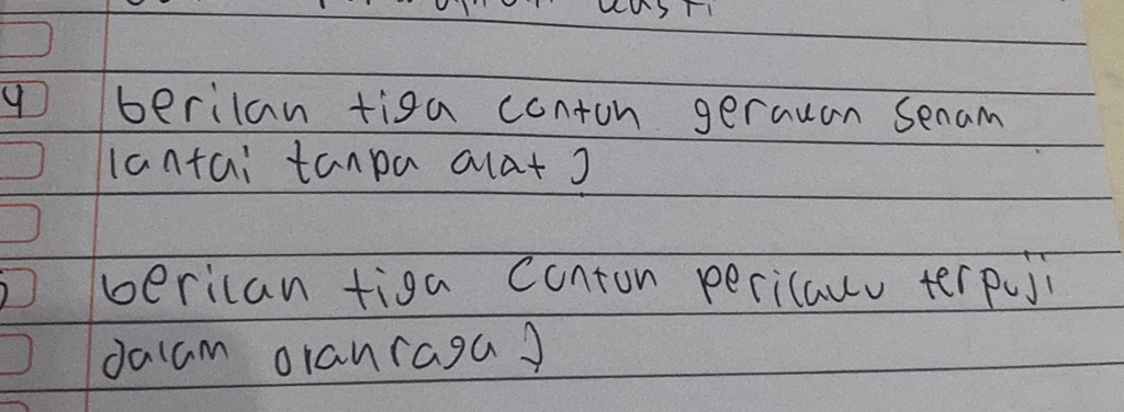 4 berilan tiga contun gerakan Senam lantai | StudyX