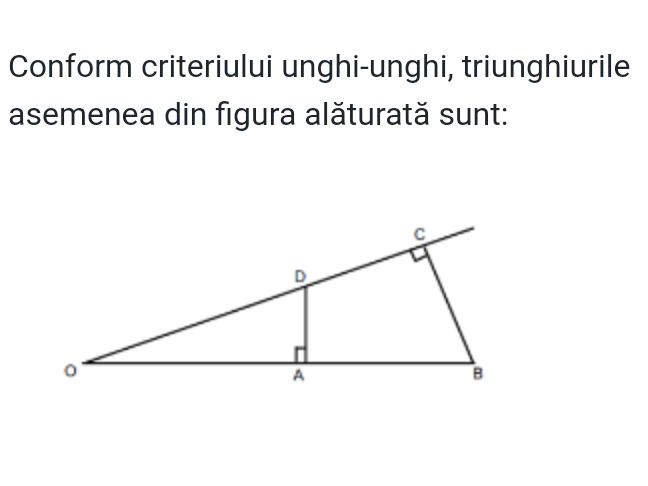 Conform criteriului unghi-unghi, | StudyX